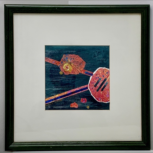Art | 199s Rare Vintage Framed The Cat Abstract Gloria Allen Signed ...